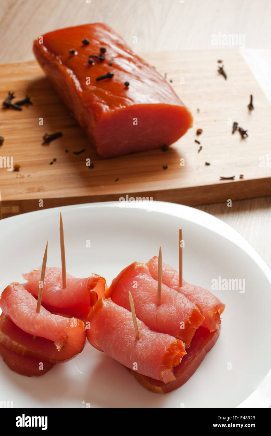 Smoked Meat de porc bacon plat prêt de manger des aliments fumé en ...