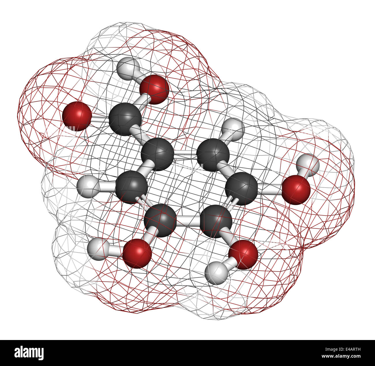 L'acide gallique (trihydroxybenzoic acid) molécule. Présent dans de ...