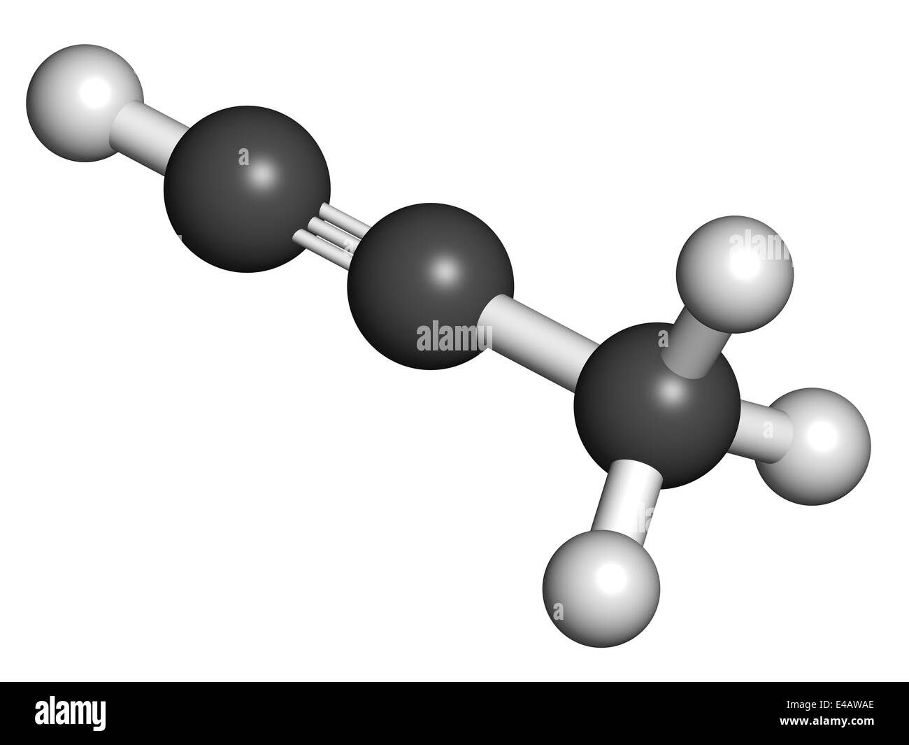 Méthylacétylène (le propyne) molécule. Utilisé en soudage gaz naturel ...