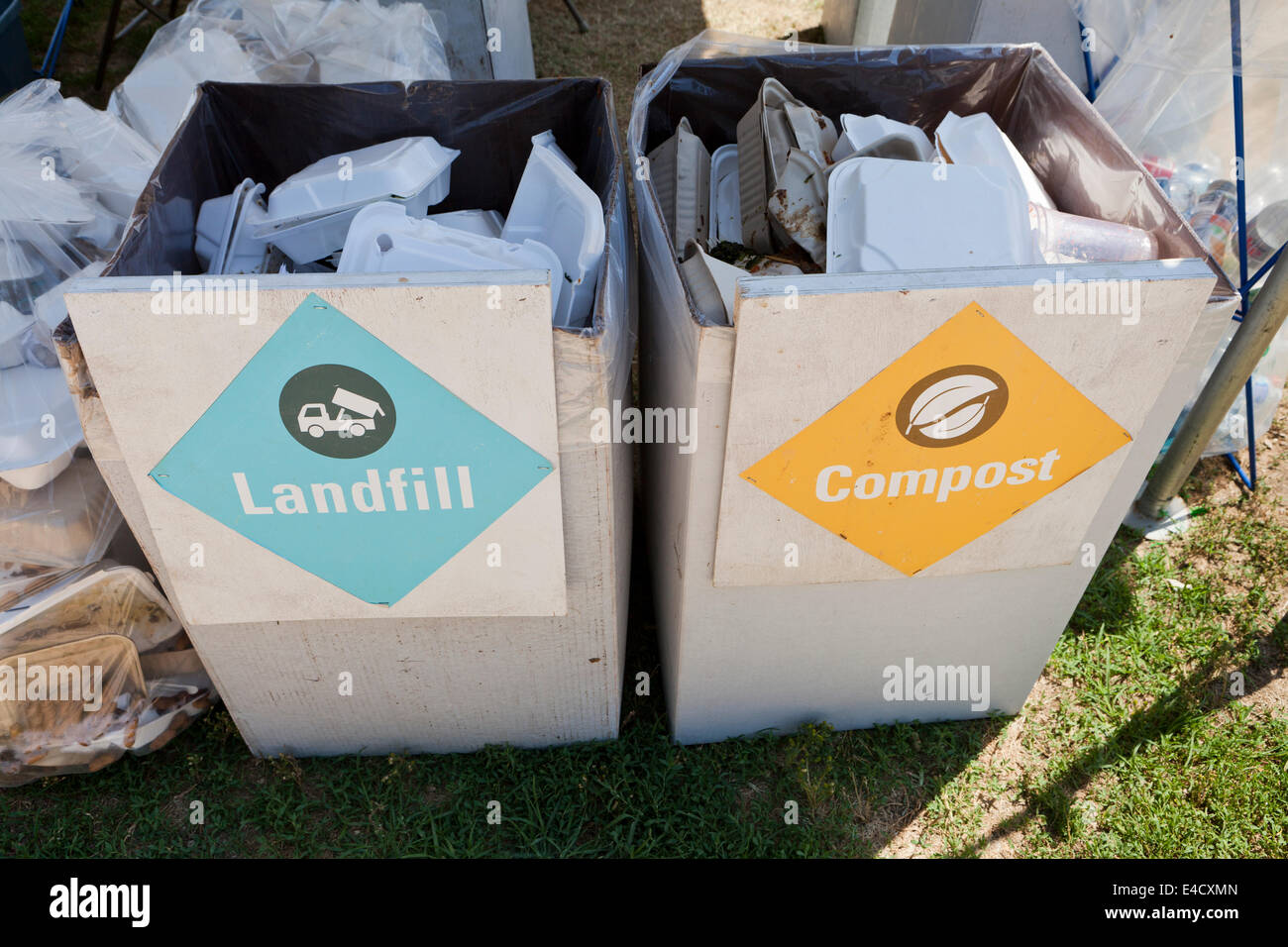 Compost et d'enfouissement des boîtes à refuser un événement en plein ...