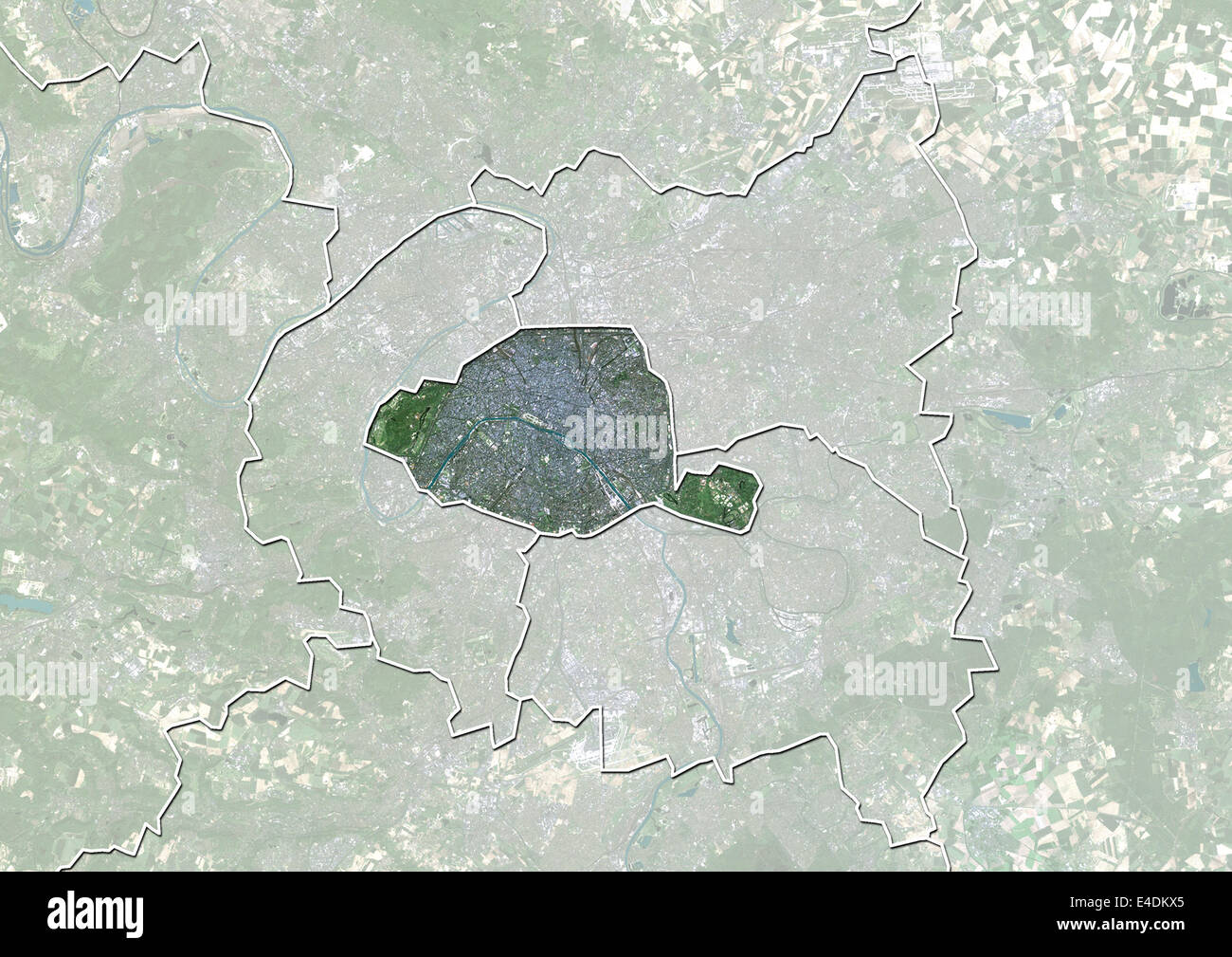 Satellite View Of Paris Map Banque d'image et photos - Alamy