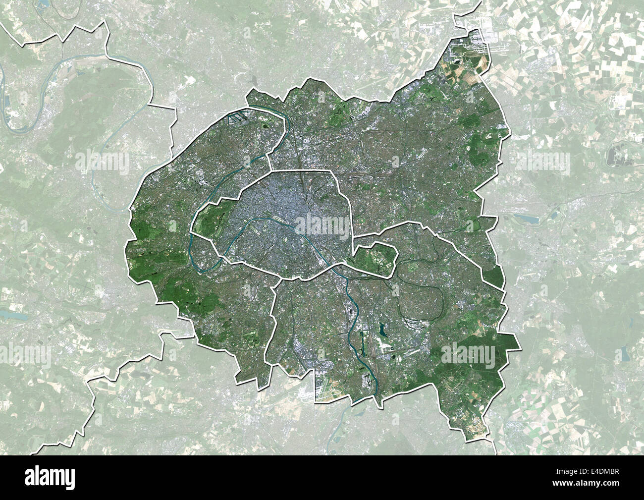 Vue satellite de la carte de paris Banque de photographies et d’images ...