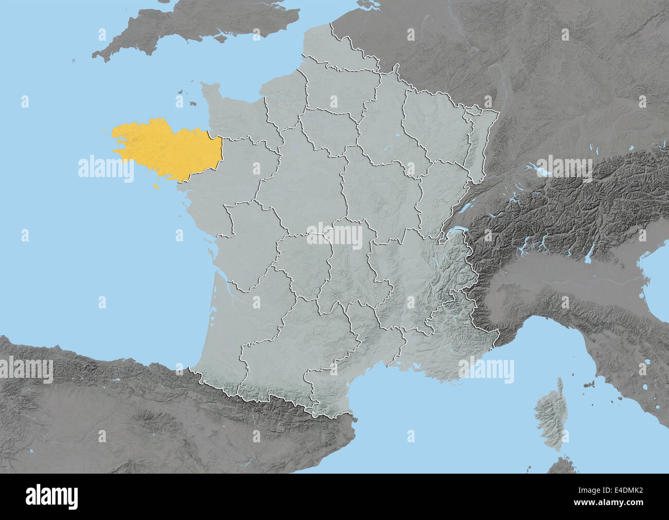 Carte bretagne et sa région Banque de photographies et d’images à haute ...