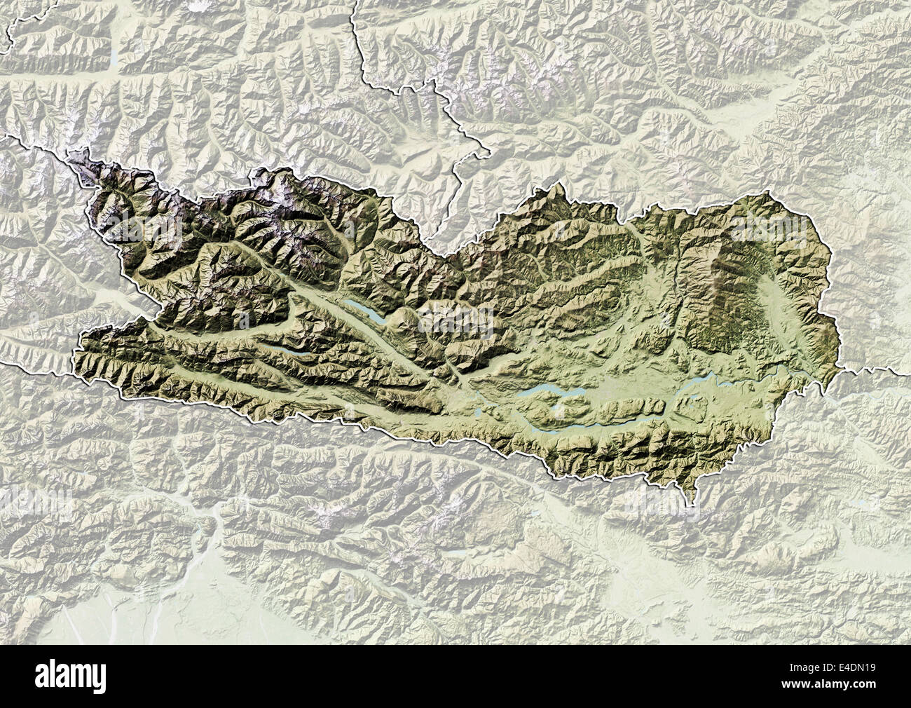La région de Carinthie, Autriche, carte en relief Photo Stock - Alamy