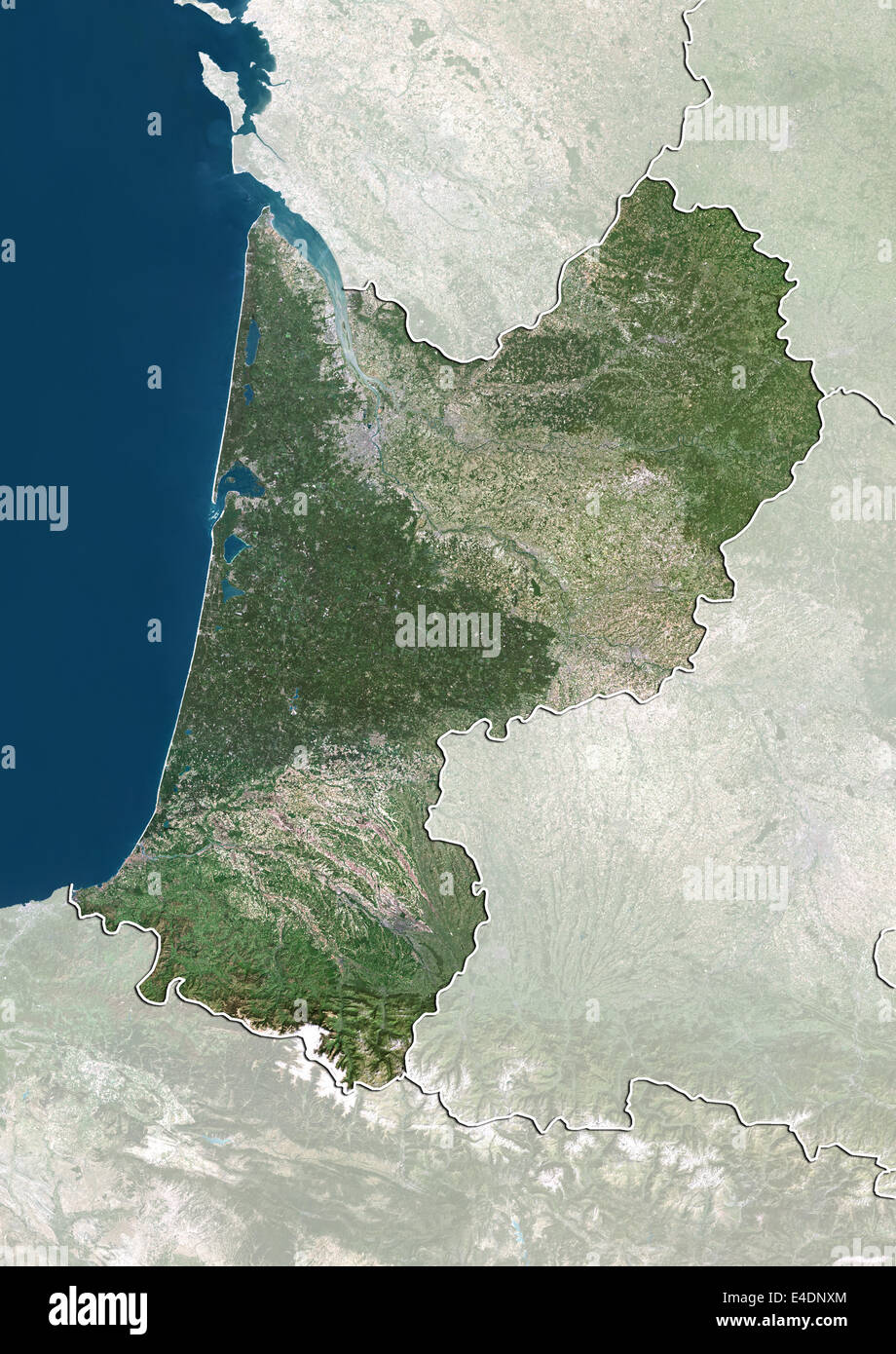 Aquitaine region map Banque de photographies et d’images à haute ...