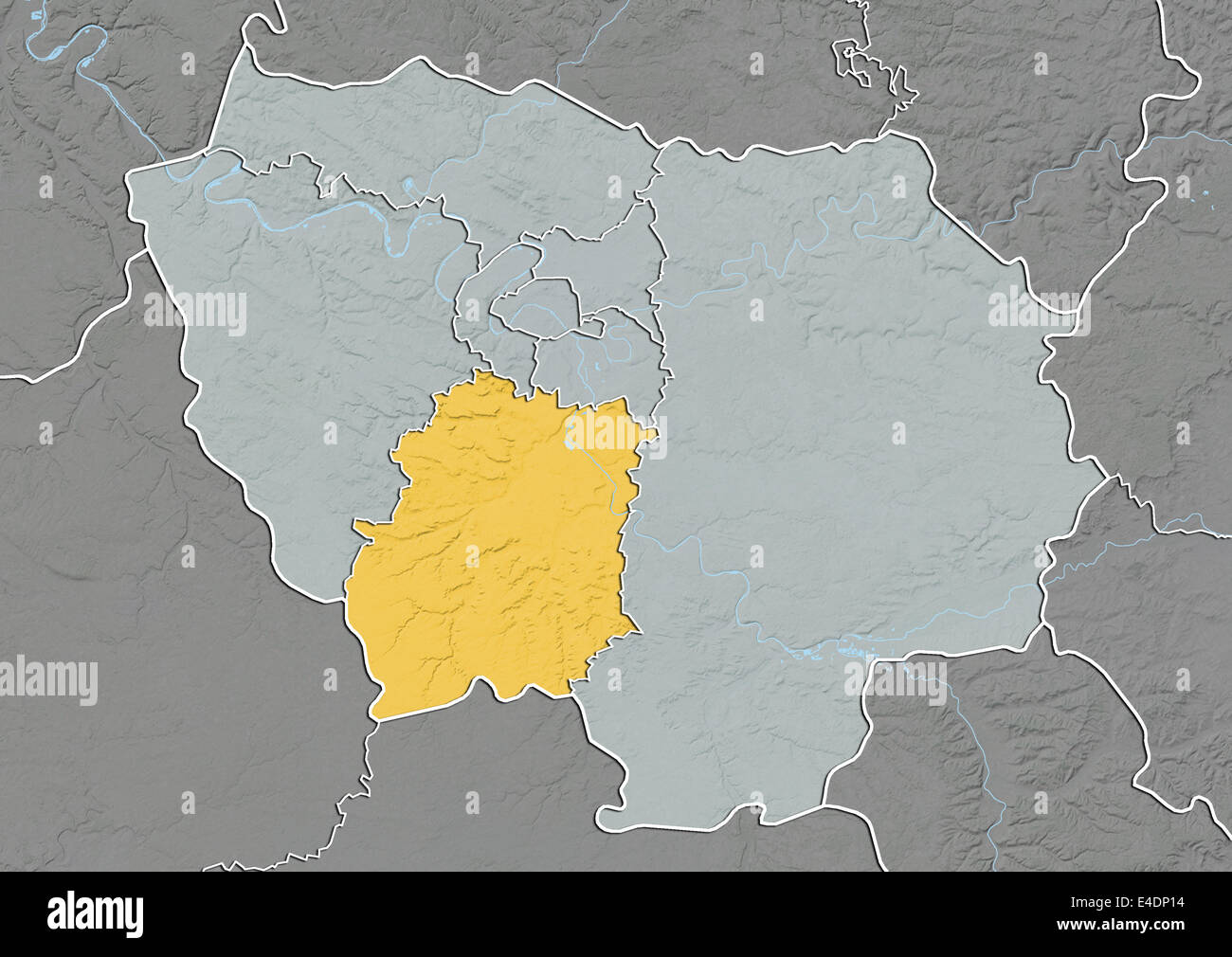 Departement de l'Essonne, France, carte en relief Photo Stock - Alamy