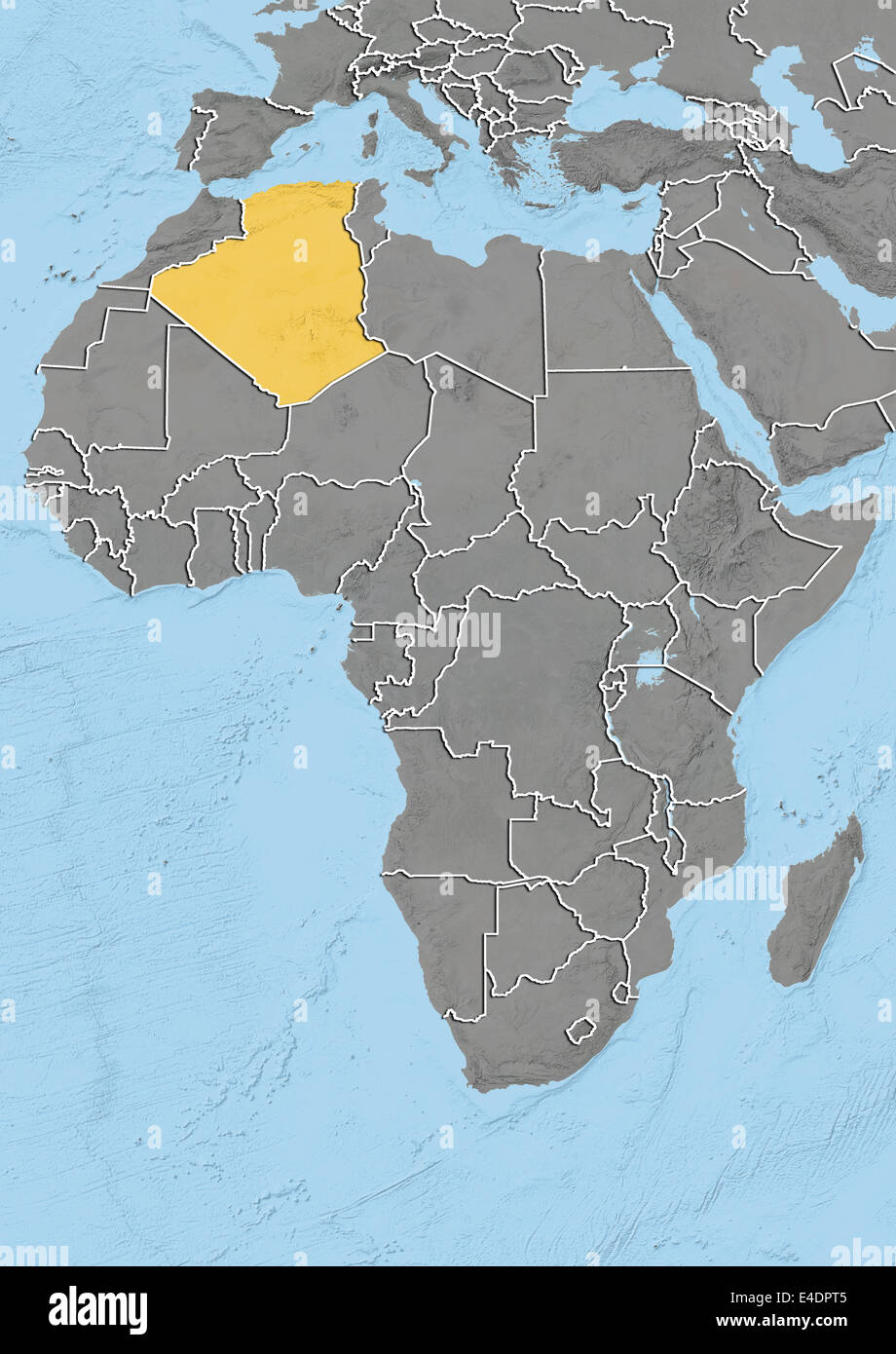 L'Algérie, carte en relief Photo Stock - Alamy