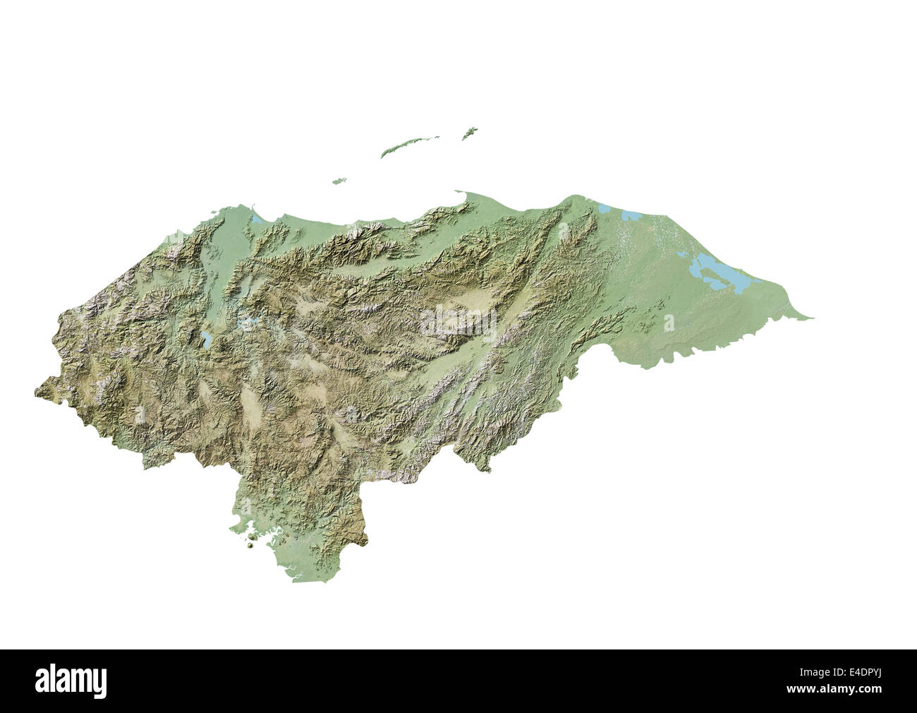 Mapa de relieve de honduras Banque de photographies et d’images à haute ...