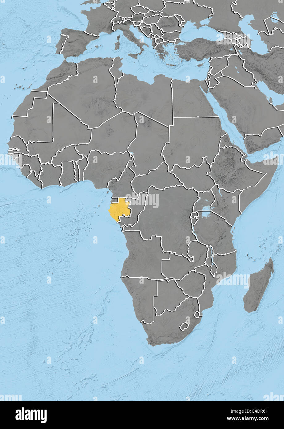 Le Gabon, carte en relief Photo Stock - Alamy