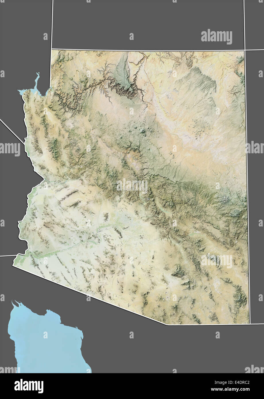Carte physique de l'arizona Banque de photographies et d’images à haute ...