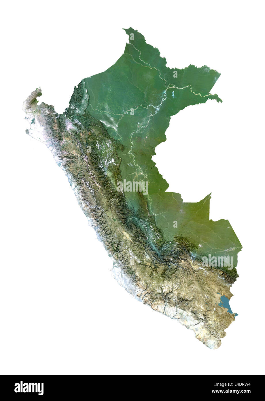 Peru relief map Banque d'images détourées - Alamy