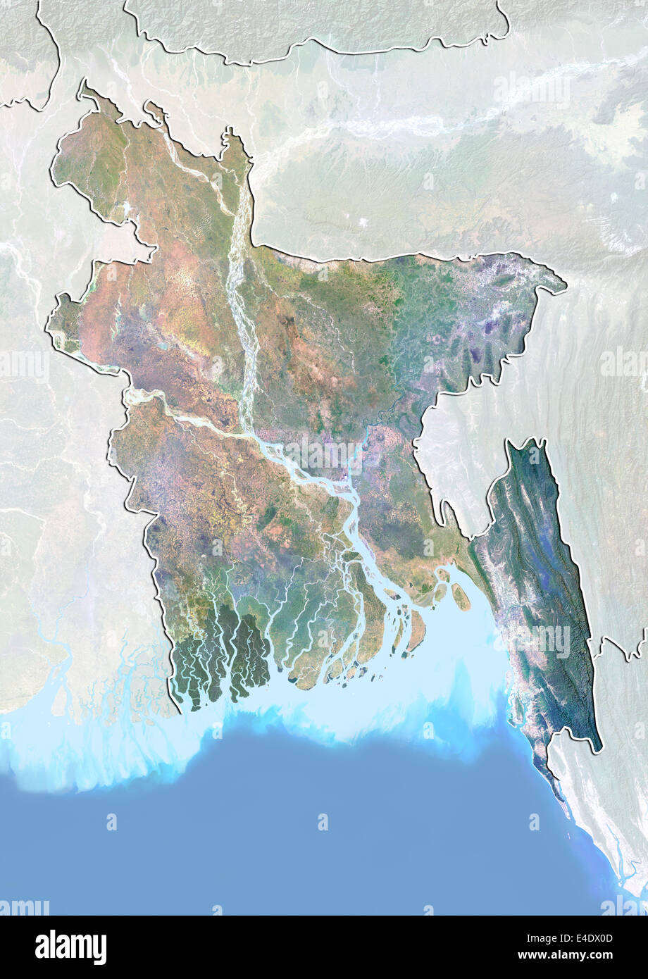 Bangladesh map satellite geography Banque de photographies et d’images ...