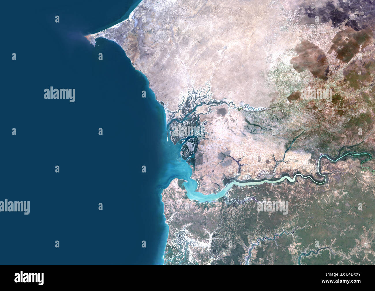 Le Delta du Saloum et le fleuve Gambie, Afrique de l'Ouest, True Color ...
