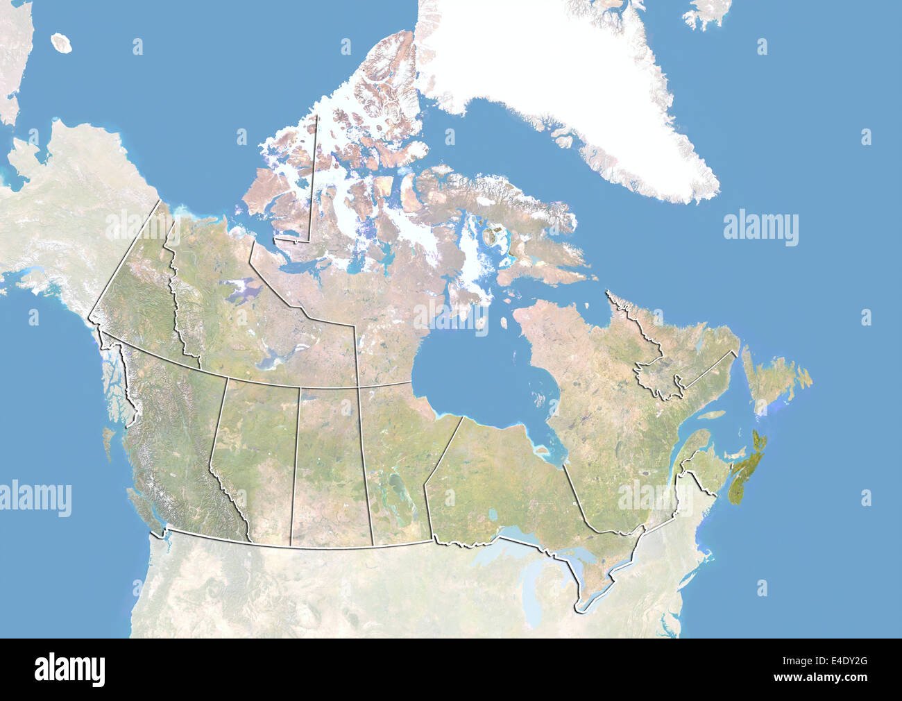 Carte physique de la nouvelle écosse Banque de photographies et d ...