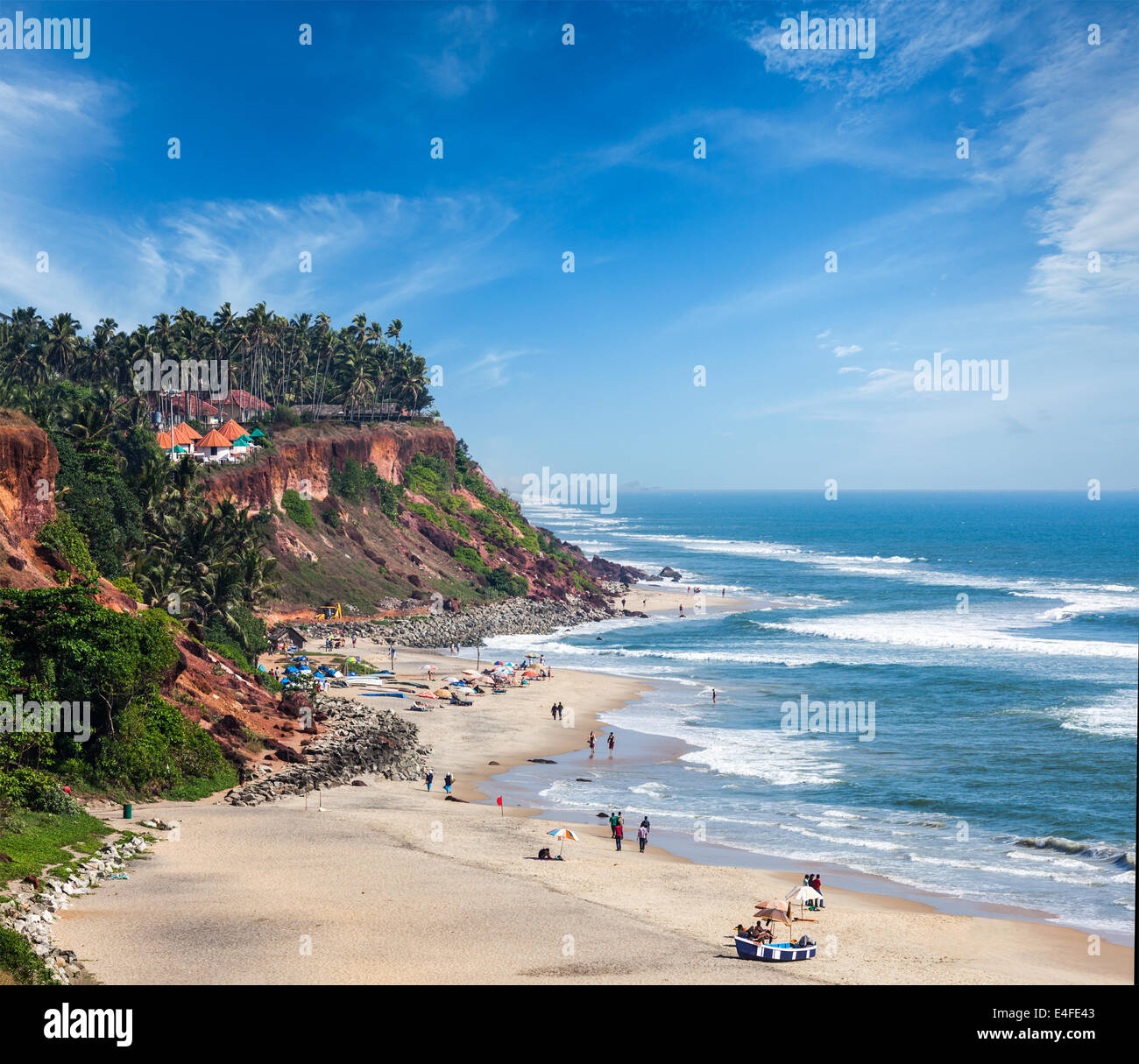 L'une des plus belles plages de l'Inde - Varkala beach, Kerala, Inde ...