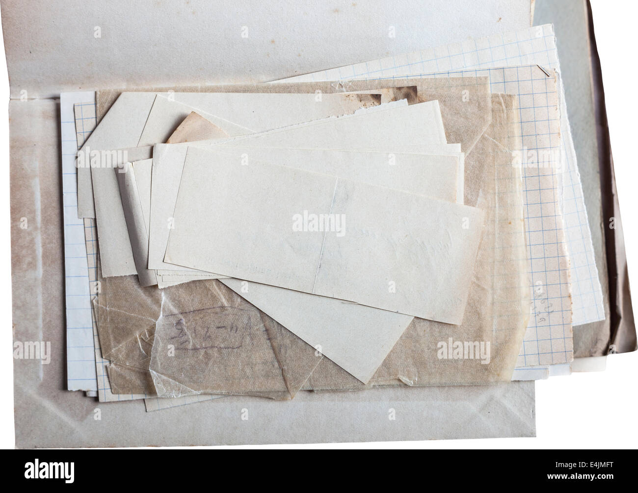 Vieux papier isolé sur fond blanc Banque de photographies et d’images à ...