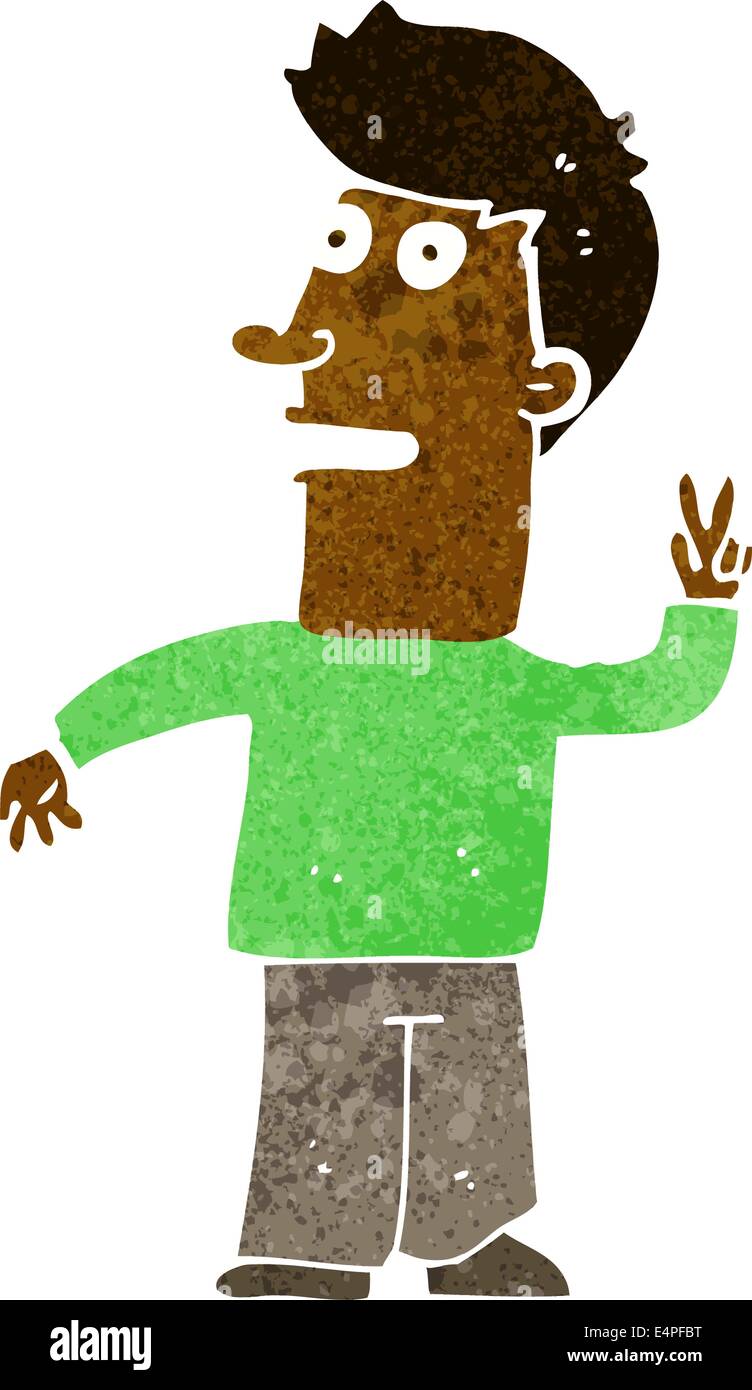 Cartoon man making peace sign Banque d'images vectorielles - Alamy