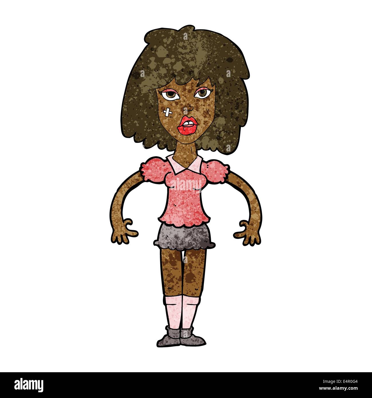 Cartoon girl fight Banque d'images vectorielles - Alamy