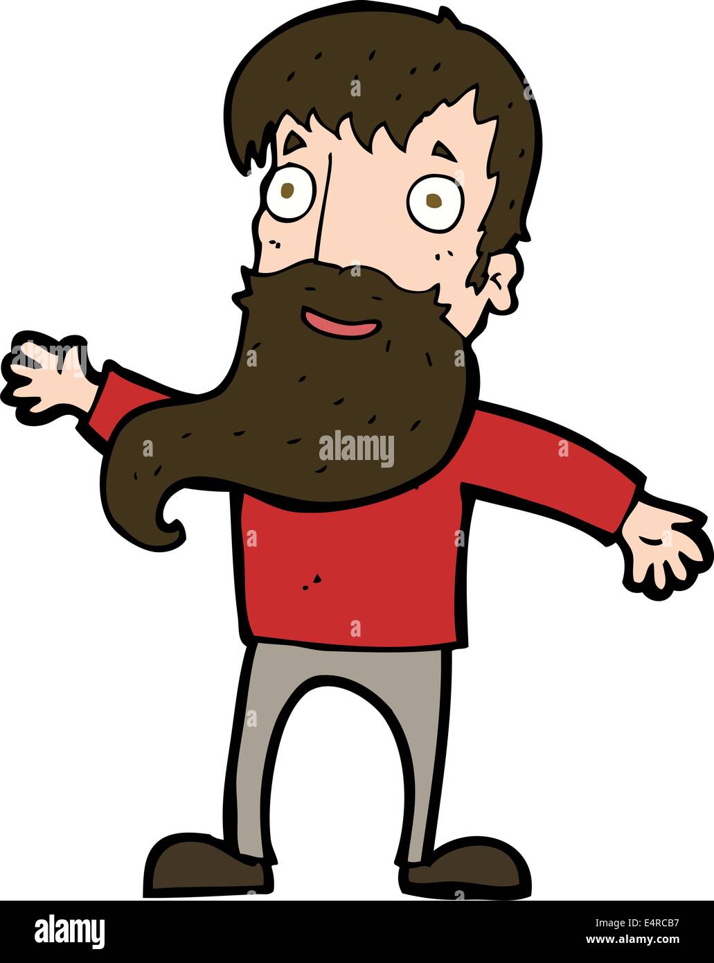 L'homme dessin animé avec barbe waving Image Vectorielle Stock - Alamy
