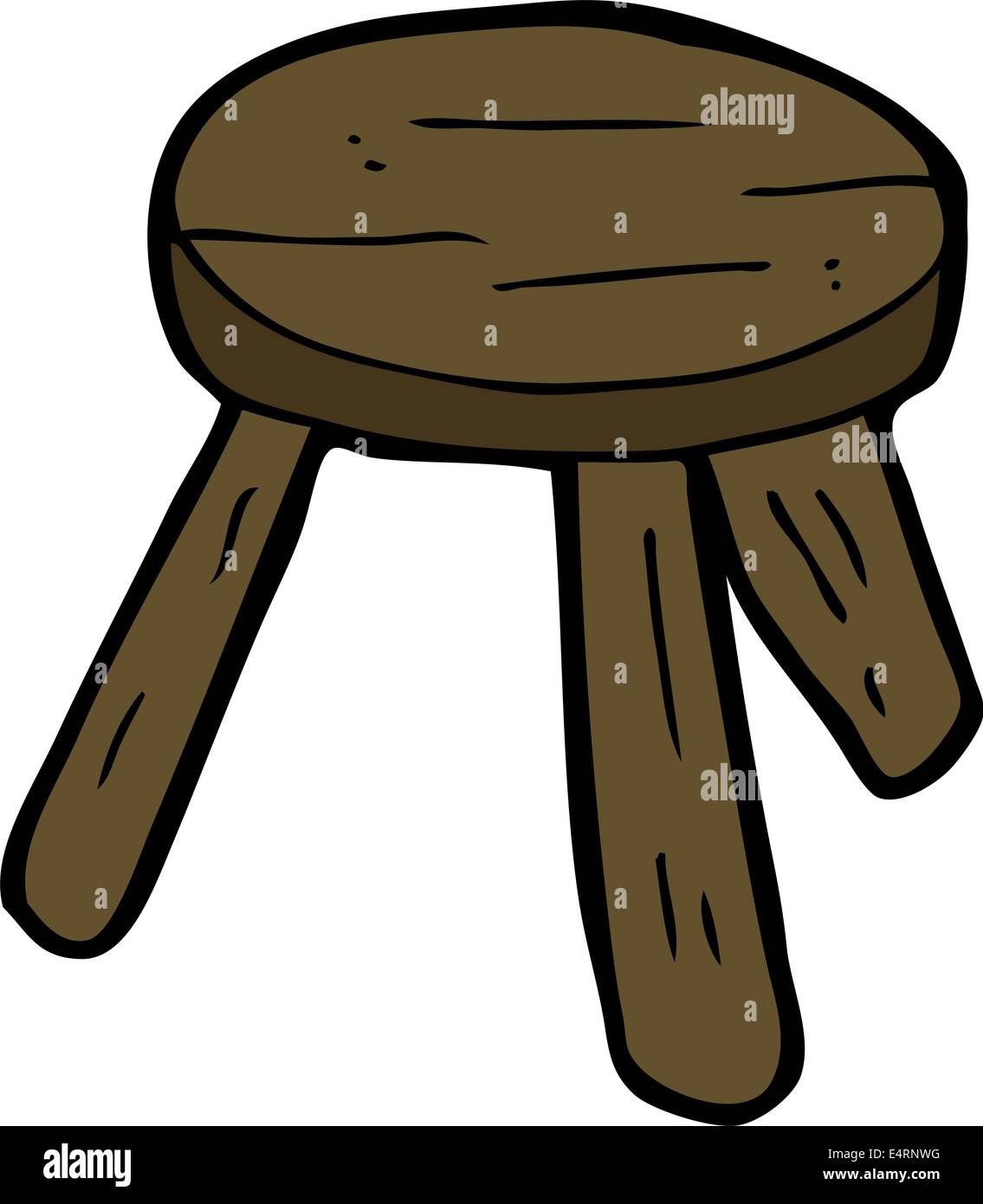 Tabouret de traite en bois Banque d'images vectorielles - Alamy