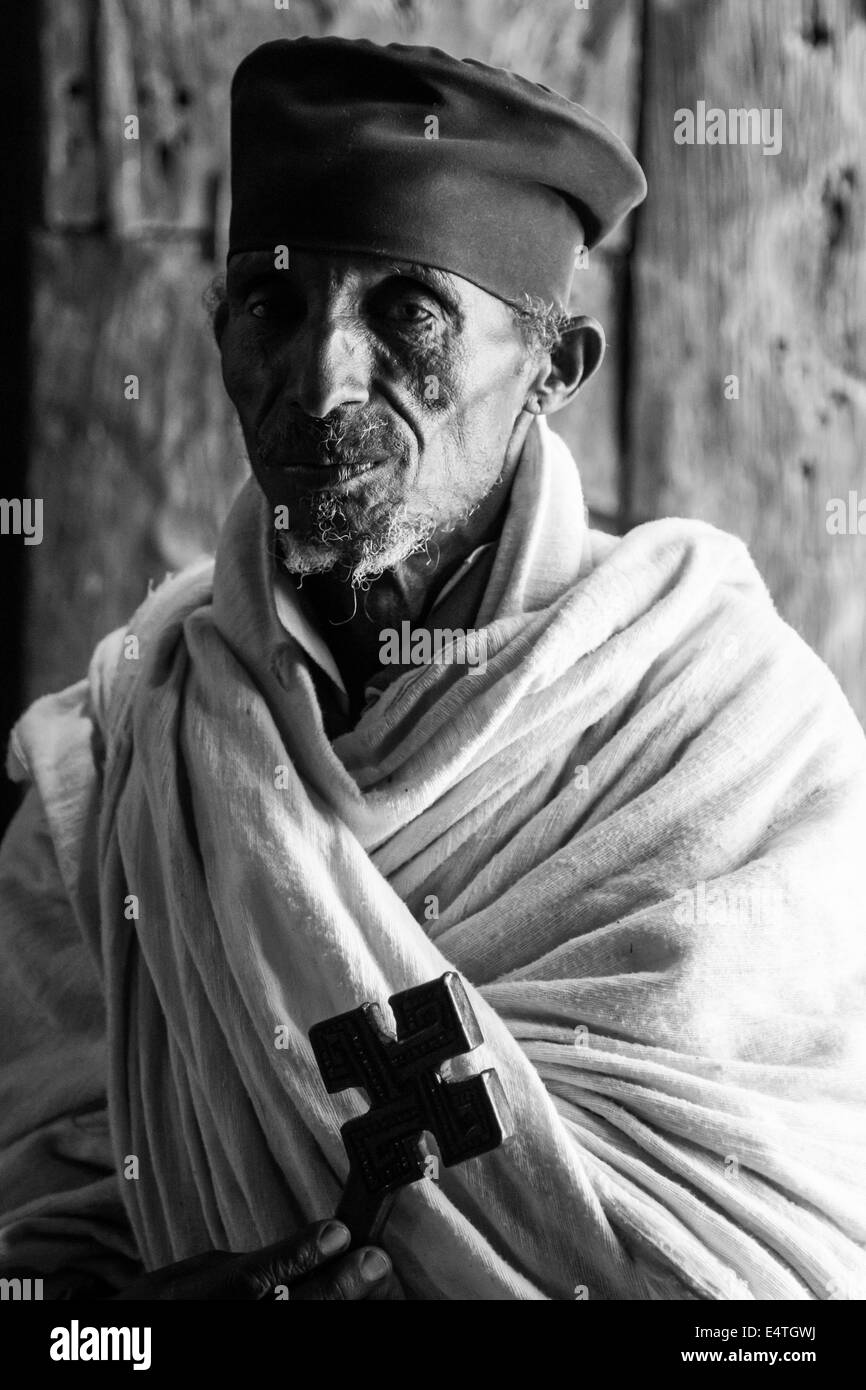 Christian moine Banque d'images noir et blanc - Alamy