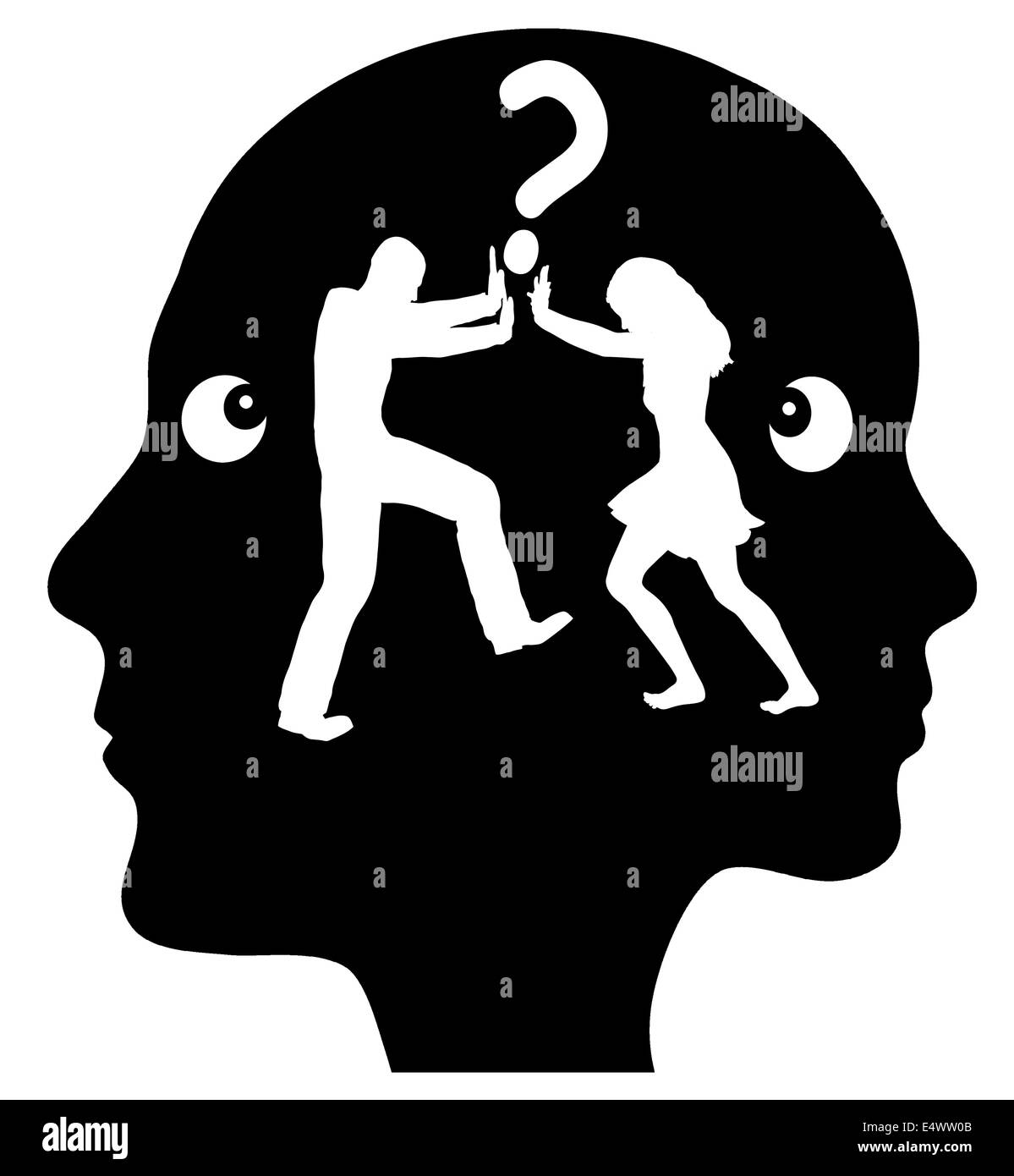 Querelle conjugale Banque d'images noir et blanc - Alamy