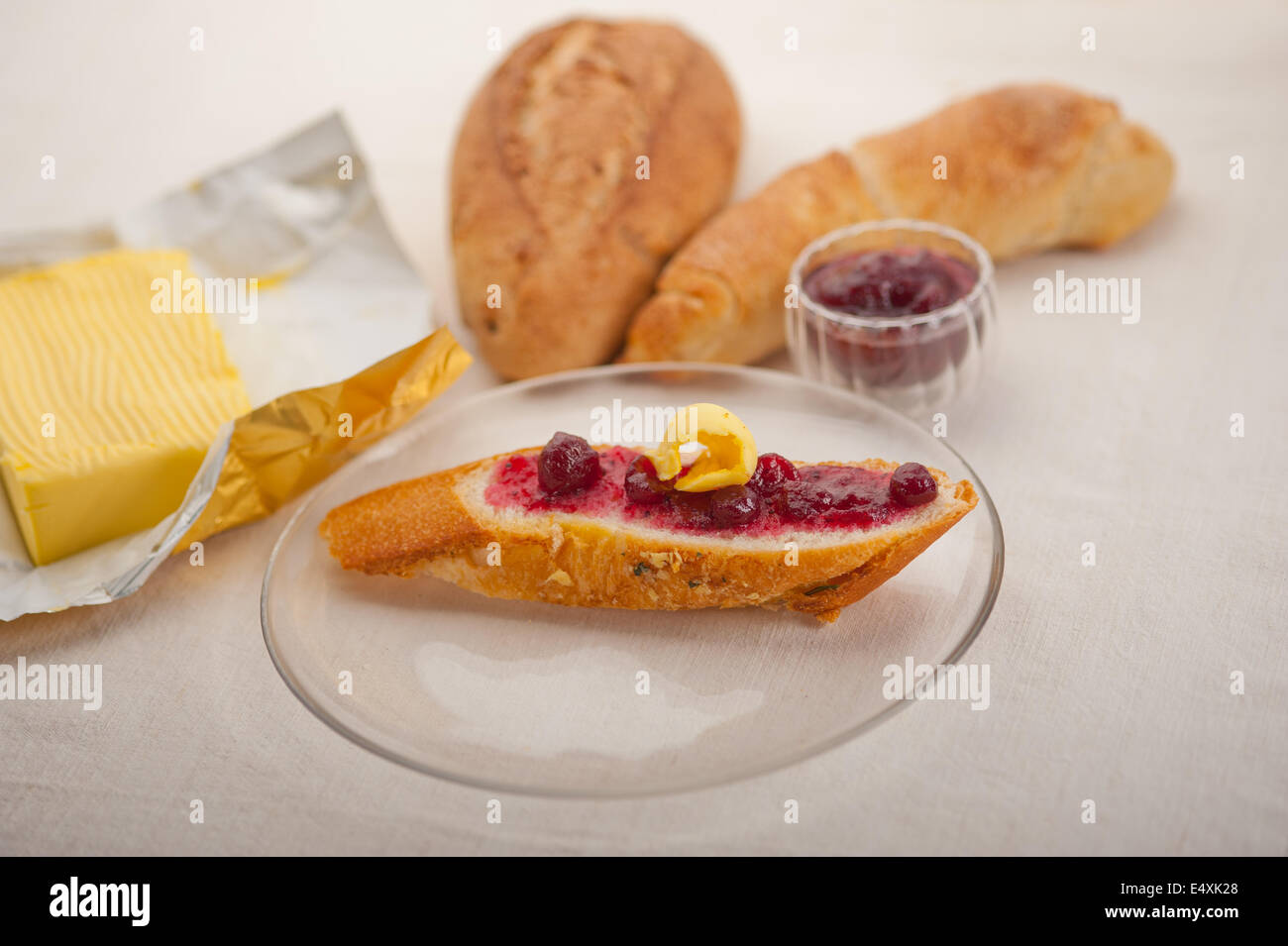 Pain et beurre et confiture Banque de photographies et d’images à haute résolution - Alamy