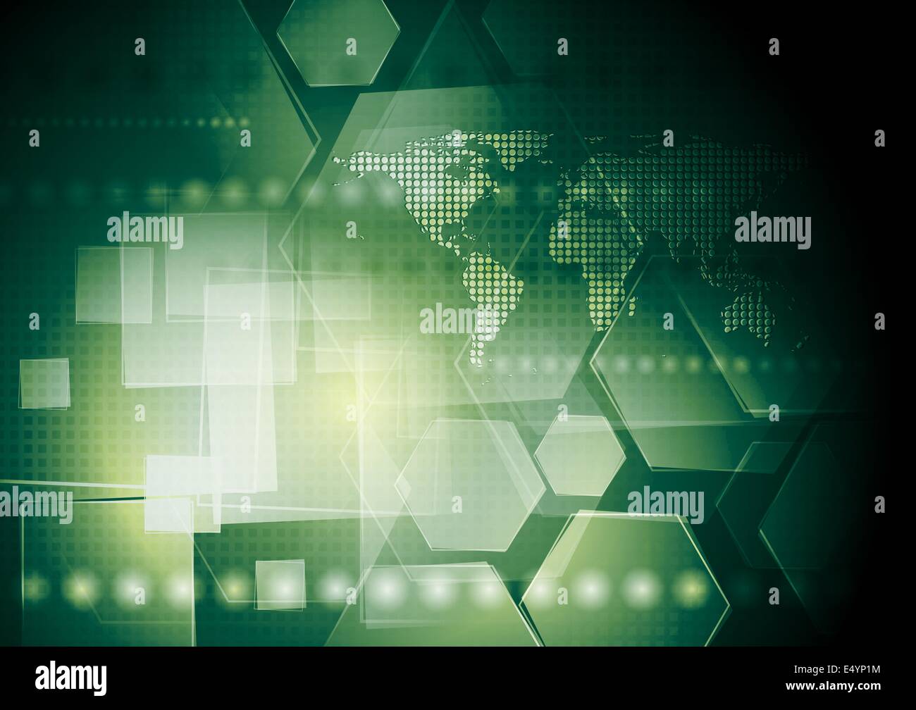 Green hi tech design world map Banque de photographies et d’images à ...