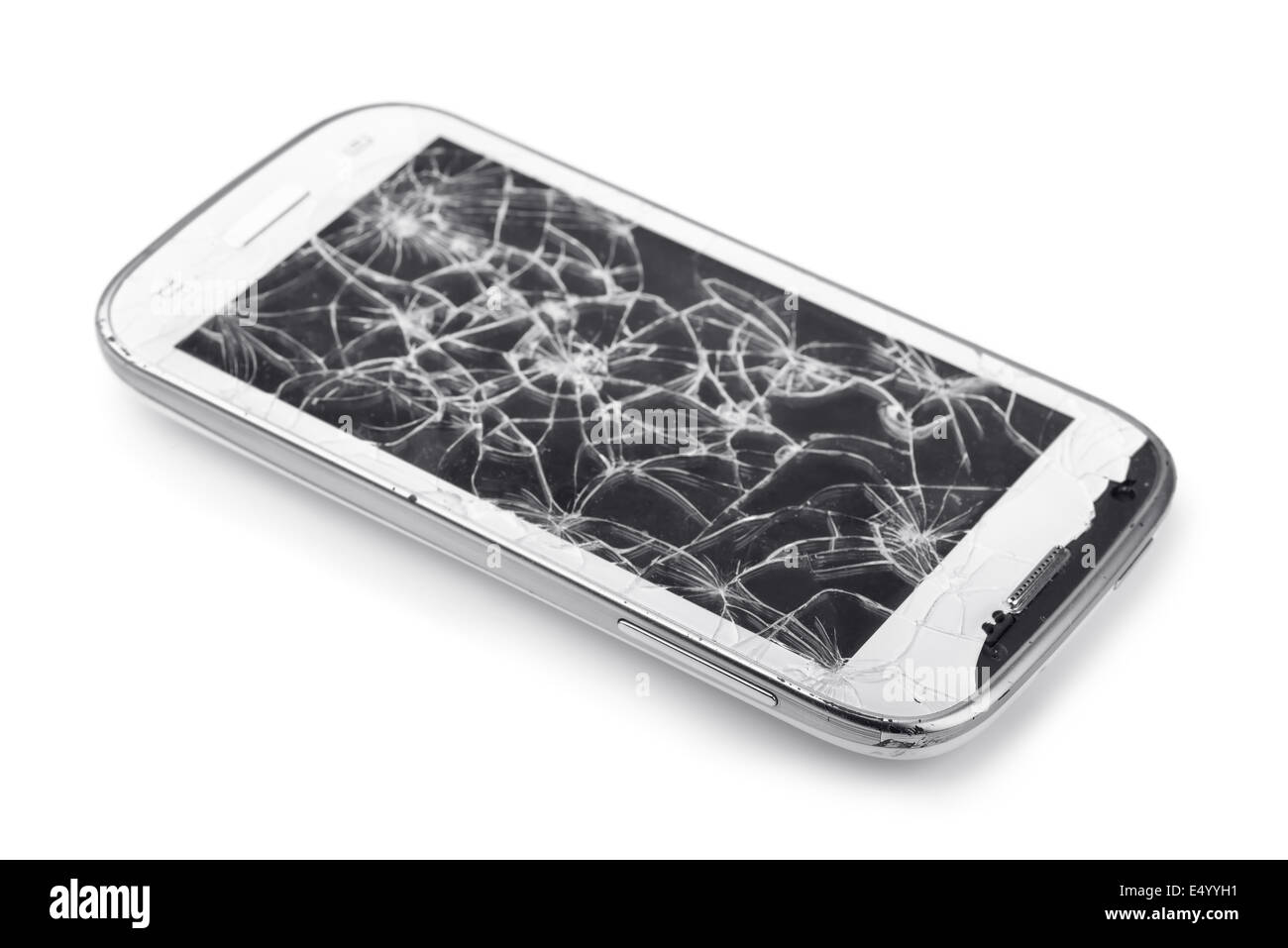 Smartphone avec écran cassé isolated on white Photo Stock - Alamy