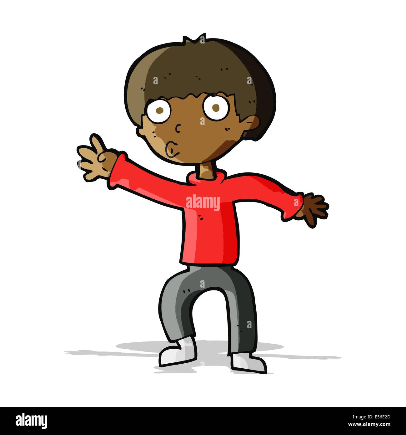 Cartoon boy waving avertissement Image Vectorielle Stock - Alamy