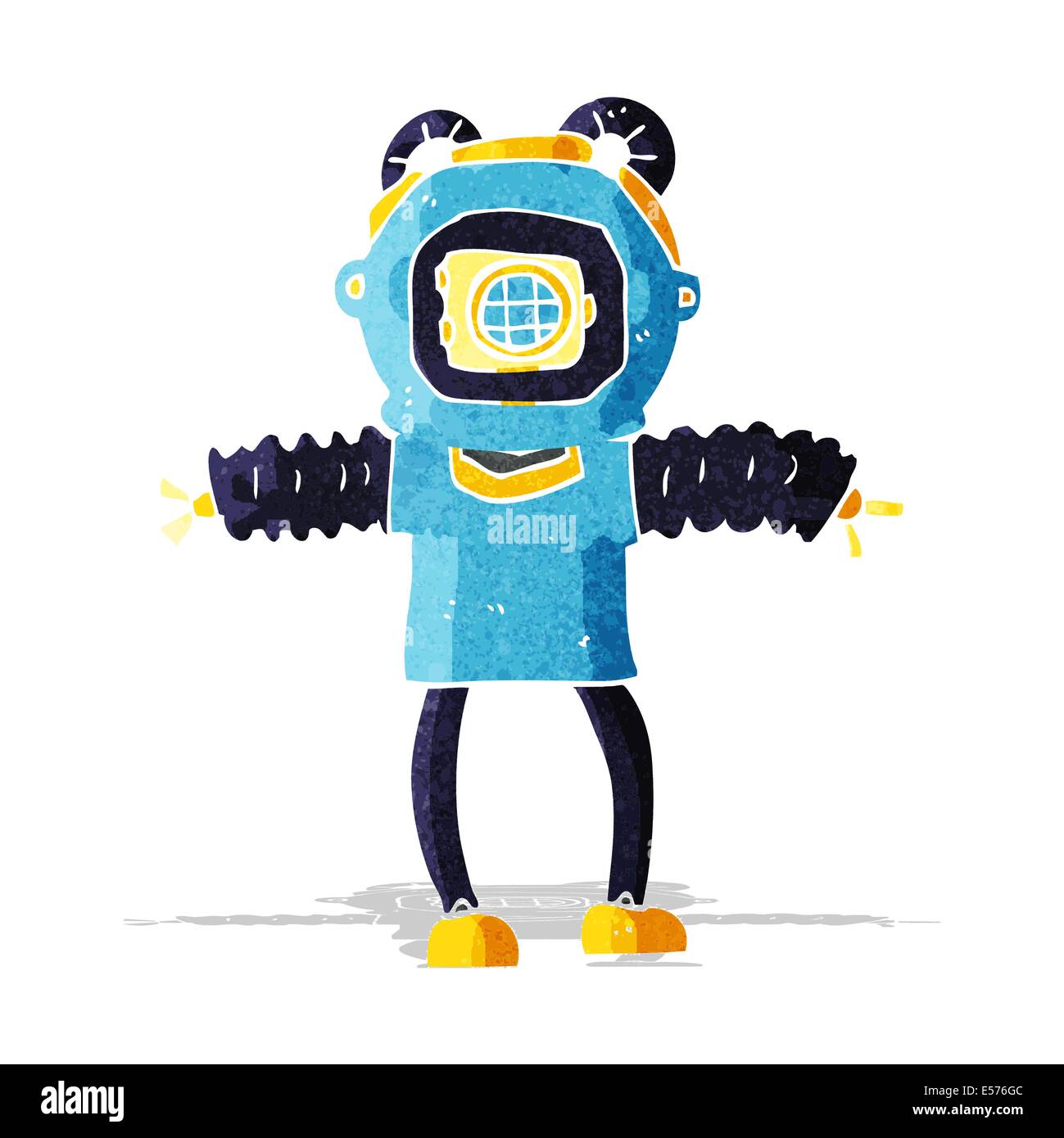 Cartoon deep sea diver illustration Banque d'images détourées - Alamy