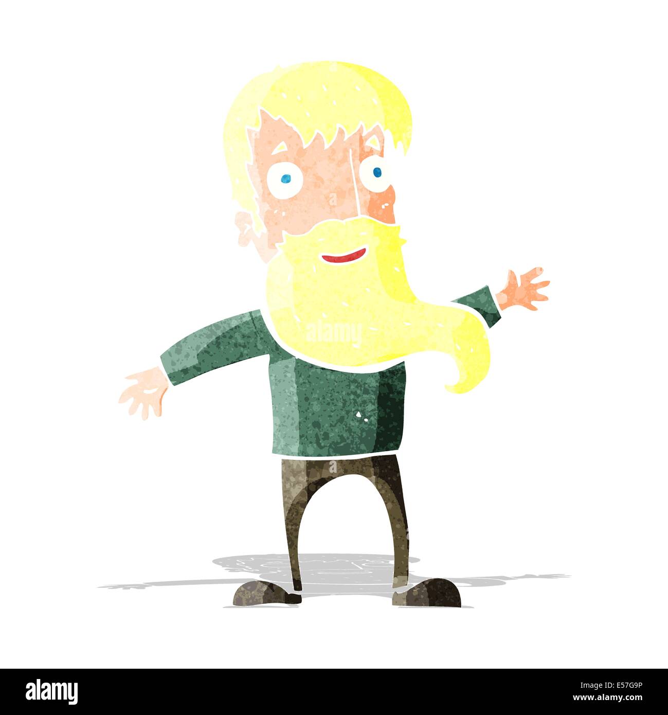 L'homme dessin animé avec barbe waving Image Vectorielle Stock - Alamy