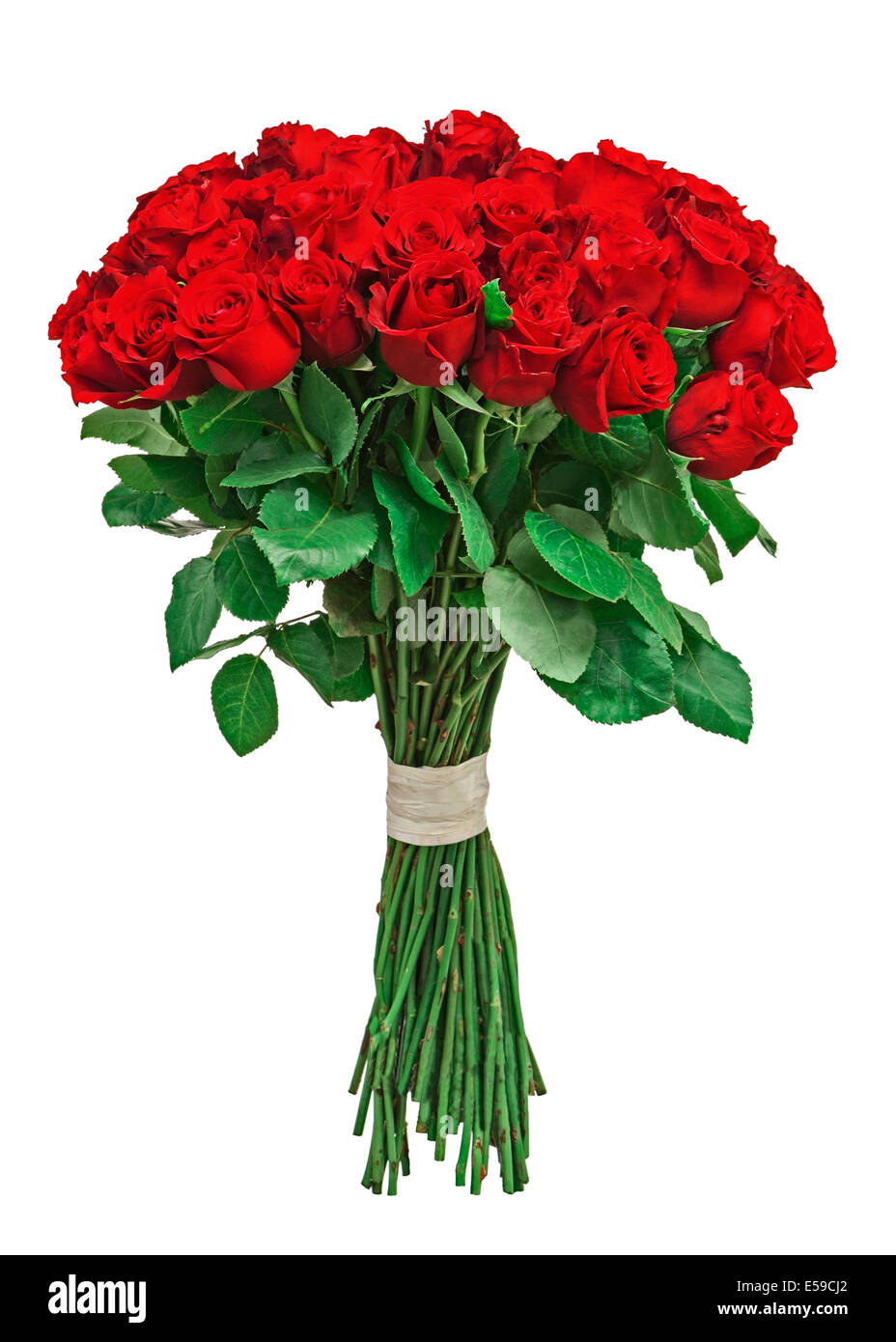 Bouquet de fleurs colorées de roses rouges isolé sur fond blanc. Libre ...