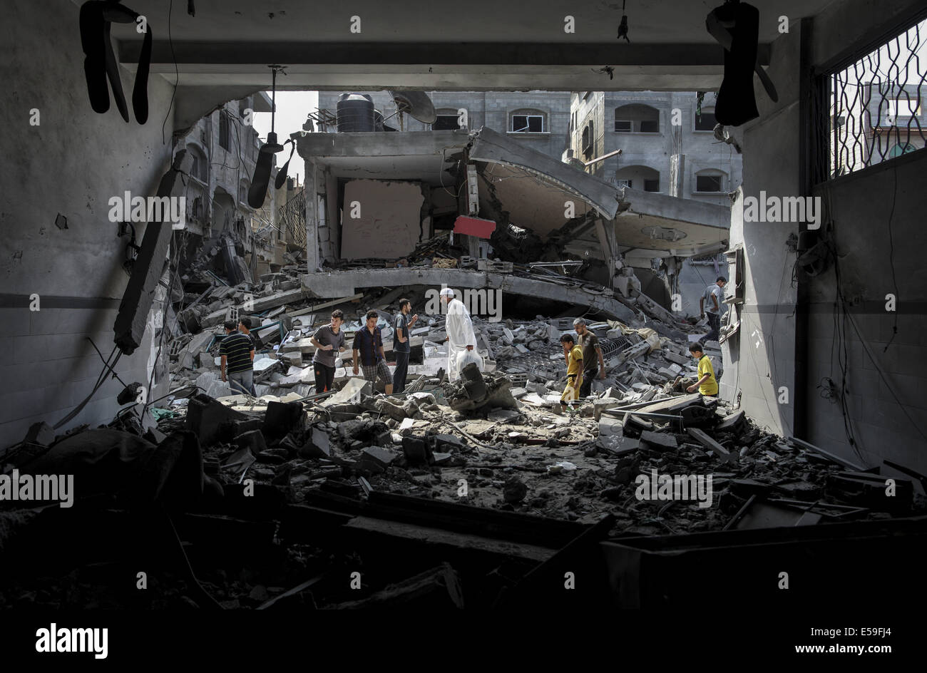 La ville de Gaza, bande de Gaza, territoire palestinien. 24 juillet ...
