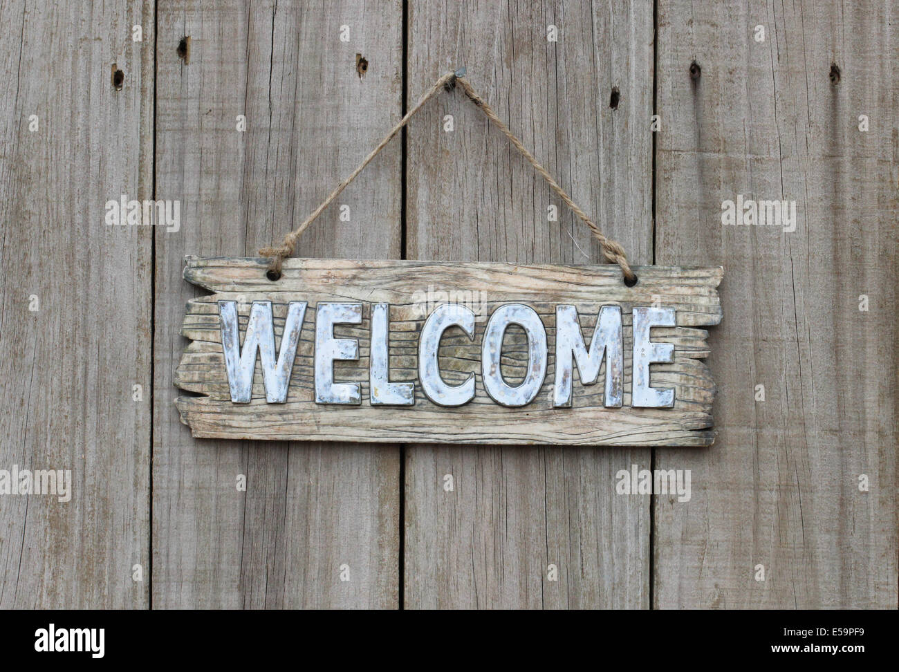 Panneau de bienvenue en bois Banque de photographies et d’images à ...