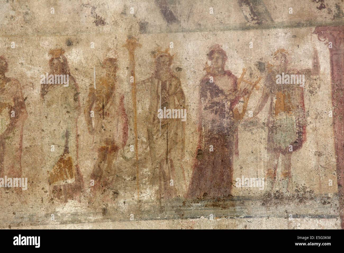 Fresques anciennes original à Pompéi, Naples, Italie Photo Stock - Alamy