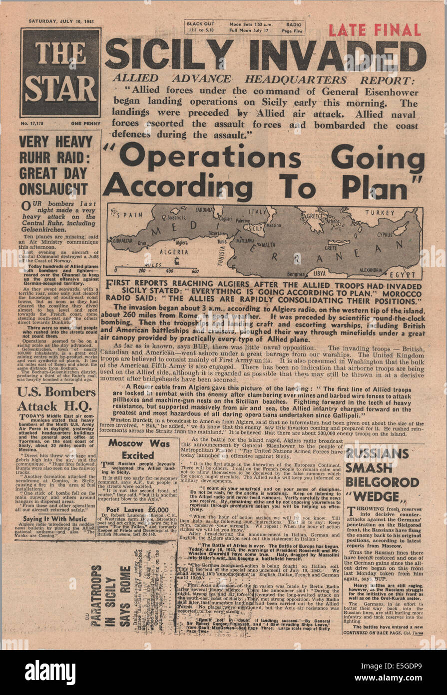 1943 L'Étoile (Londres) la page déclaration avant l'invasion de la ...