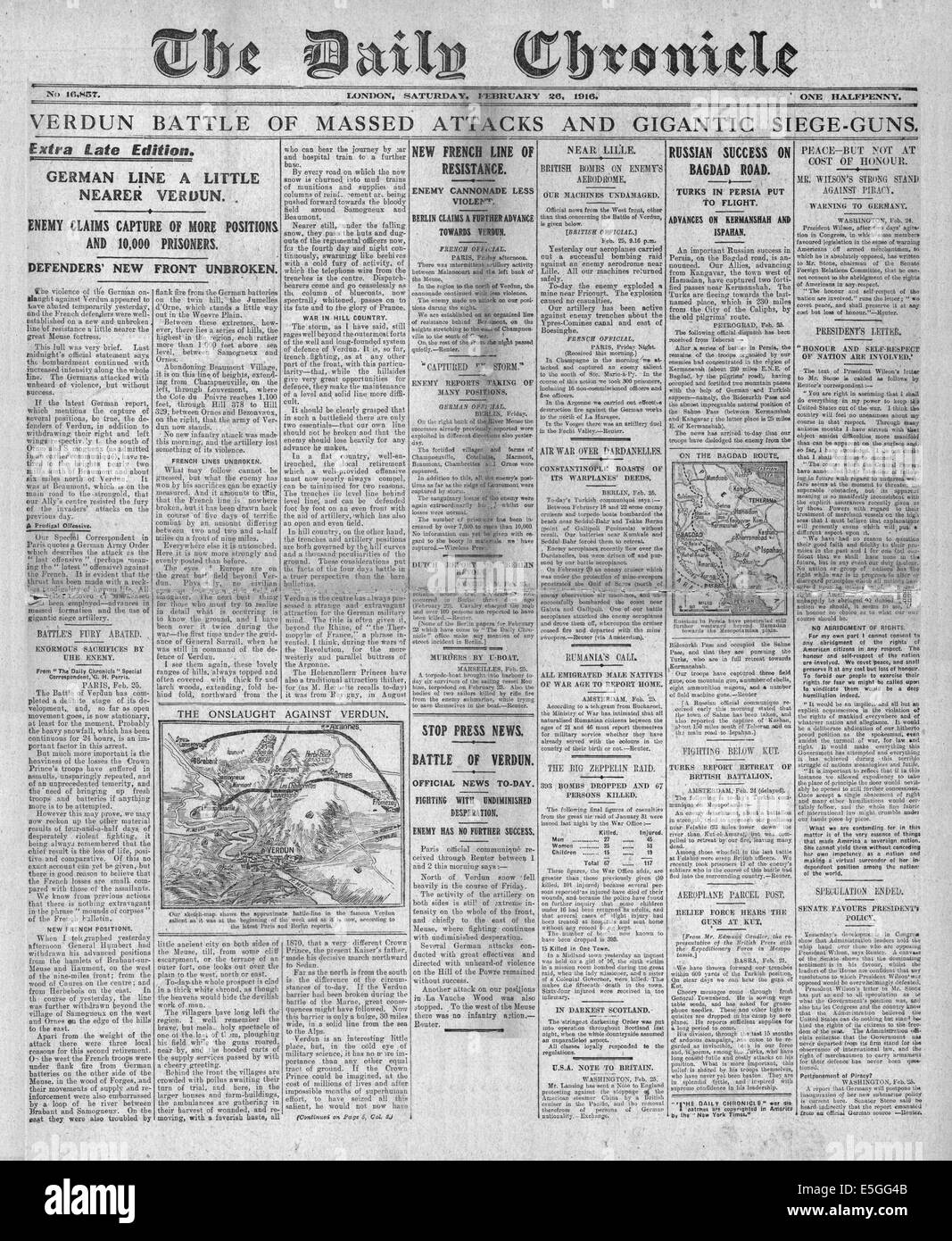 1916 chronique quotidienne/la page déclaration bataille de Verdun entre ...