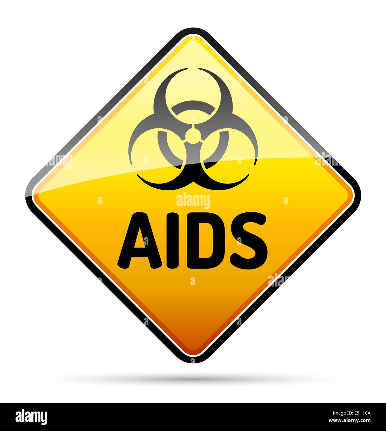 Le VIH SIDA virus Biohazard danger sign avec reflètent et ombre sur ...