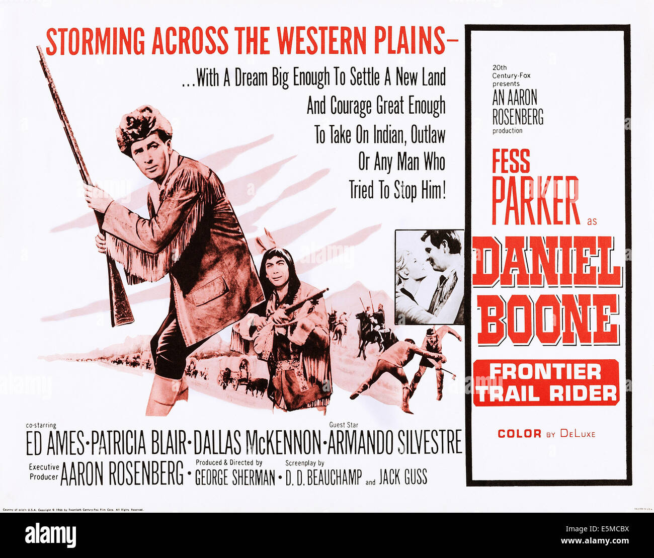 DANIEL BOONE : FRONTIER TRAIL RIDER, Us, lobbycard coupé de Parker, (à ...