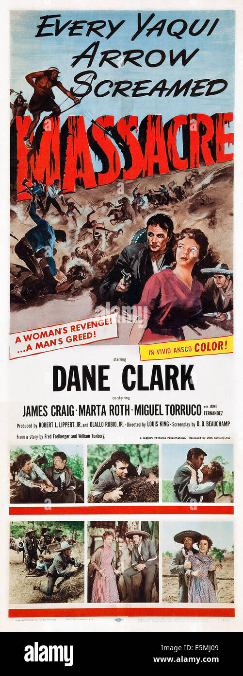 Nous massacre, poster, en haut à droite de la gauche : Dane Clark, Martha Roth, 1956, TM ...