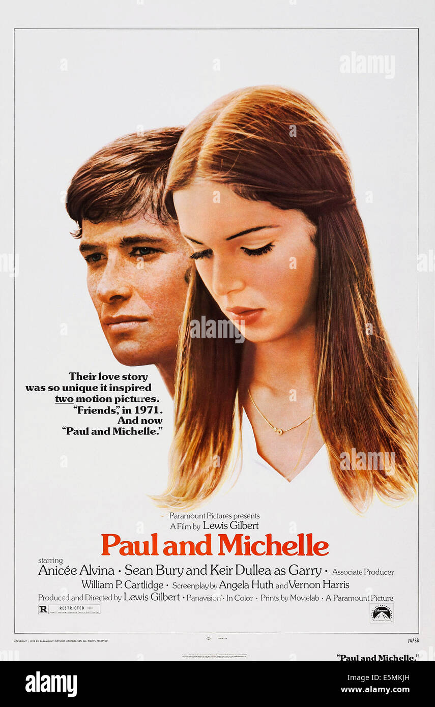 PAUL ET MICHELLE, l-r : Sean Bury, Anicee Alvina sur l'affiche, 1974 ...