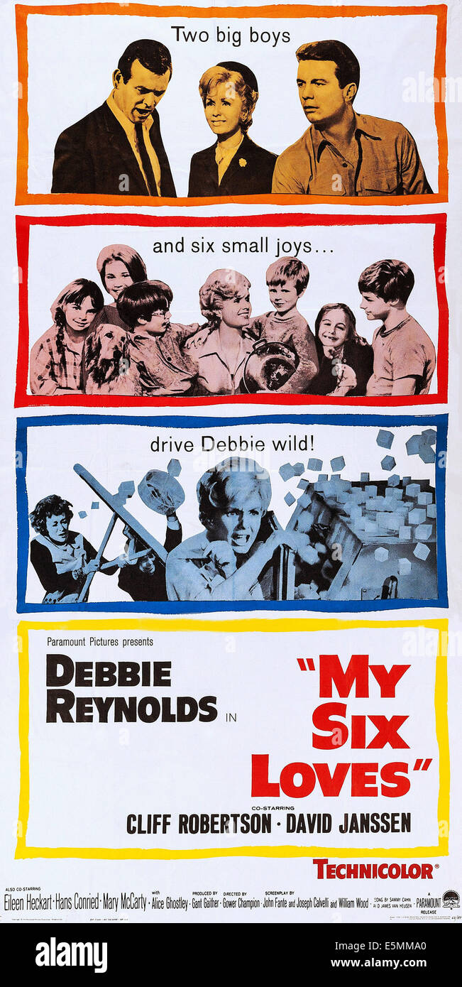 Mes six aime, haut l-r : David Janssen, Debbie Reynolds, Cliff ...
