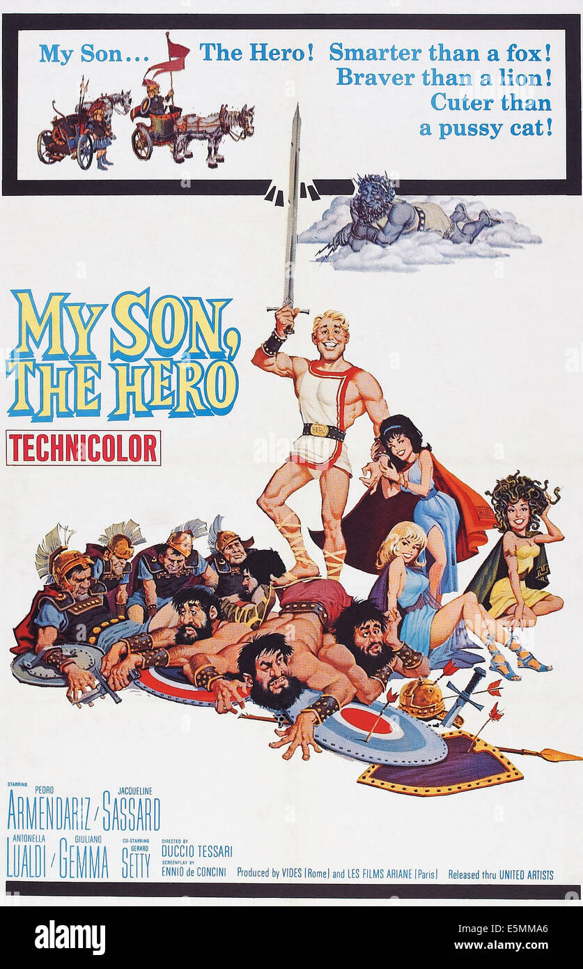 Mon fils, le héros, (aka les Titans, aka ARRIVANO I TITANI), l'affiche ...