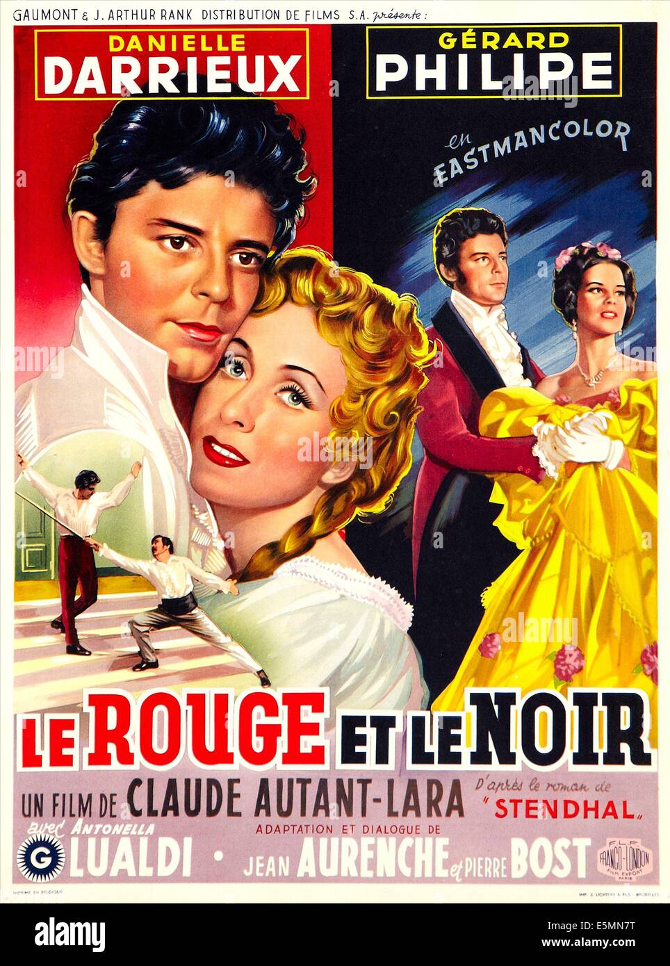 Le ROUGE ET LE NOIR,(aka LA ROUGE ET LE NOIR), l'affiche française ...