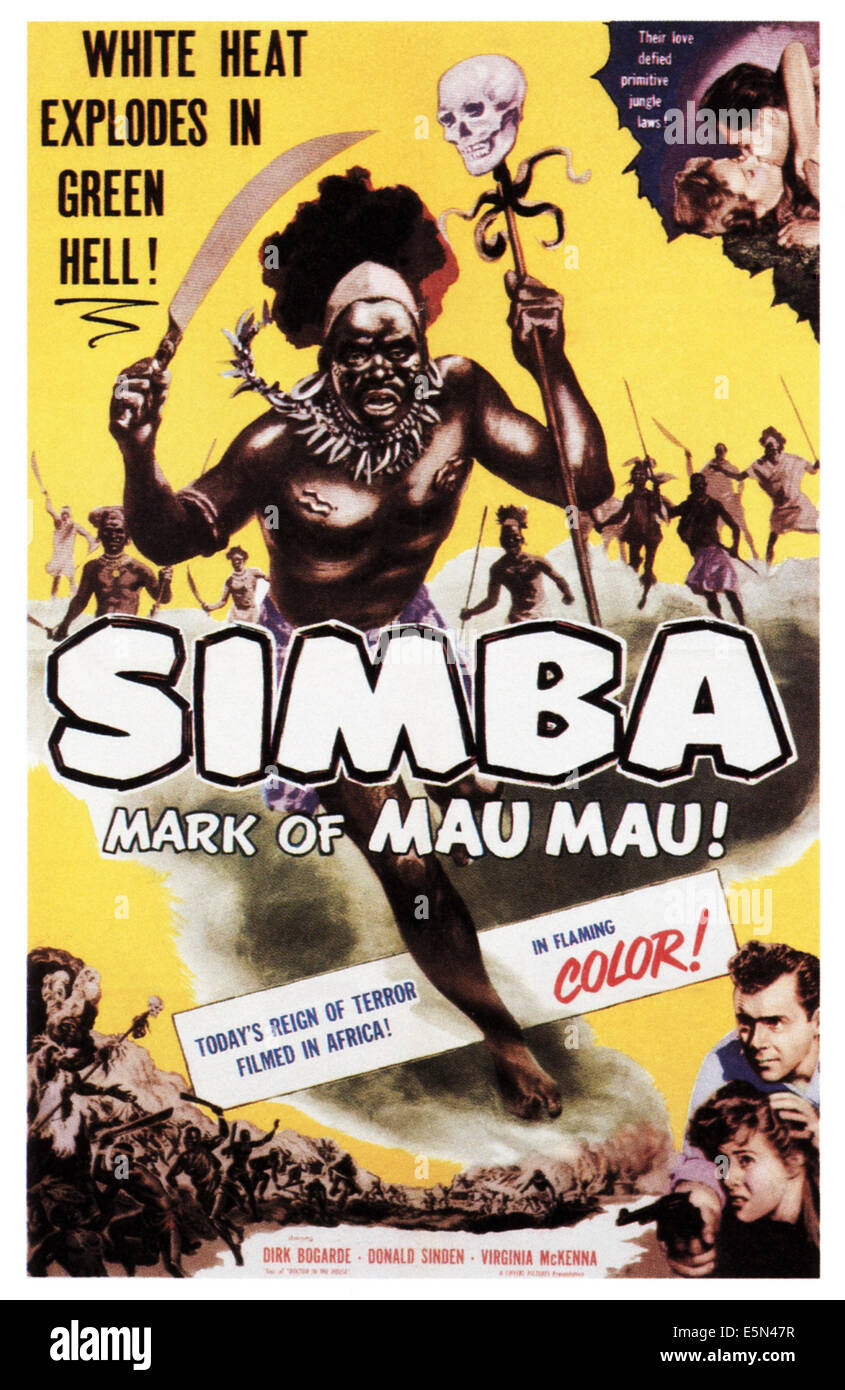 SIMBA, SIMBA (aka-MARK DE MAU MAU !), l'affiche, 1955 Photo Stock - Alamy