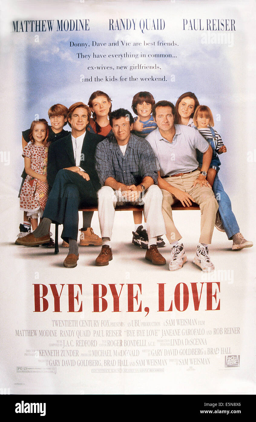 BYE BYE LOVE, assis de gauche à droite : Matthew Modine, Paul Reiser, Randy Quaid, 1995, TM ...