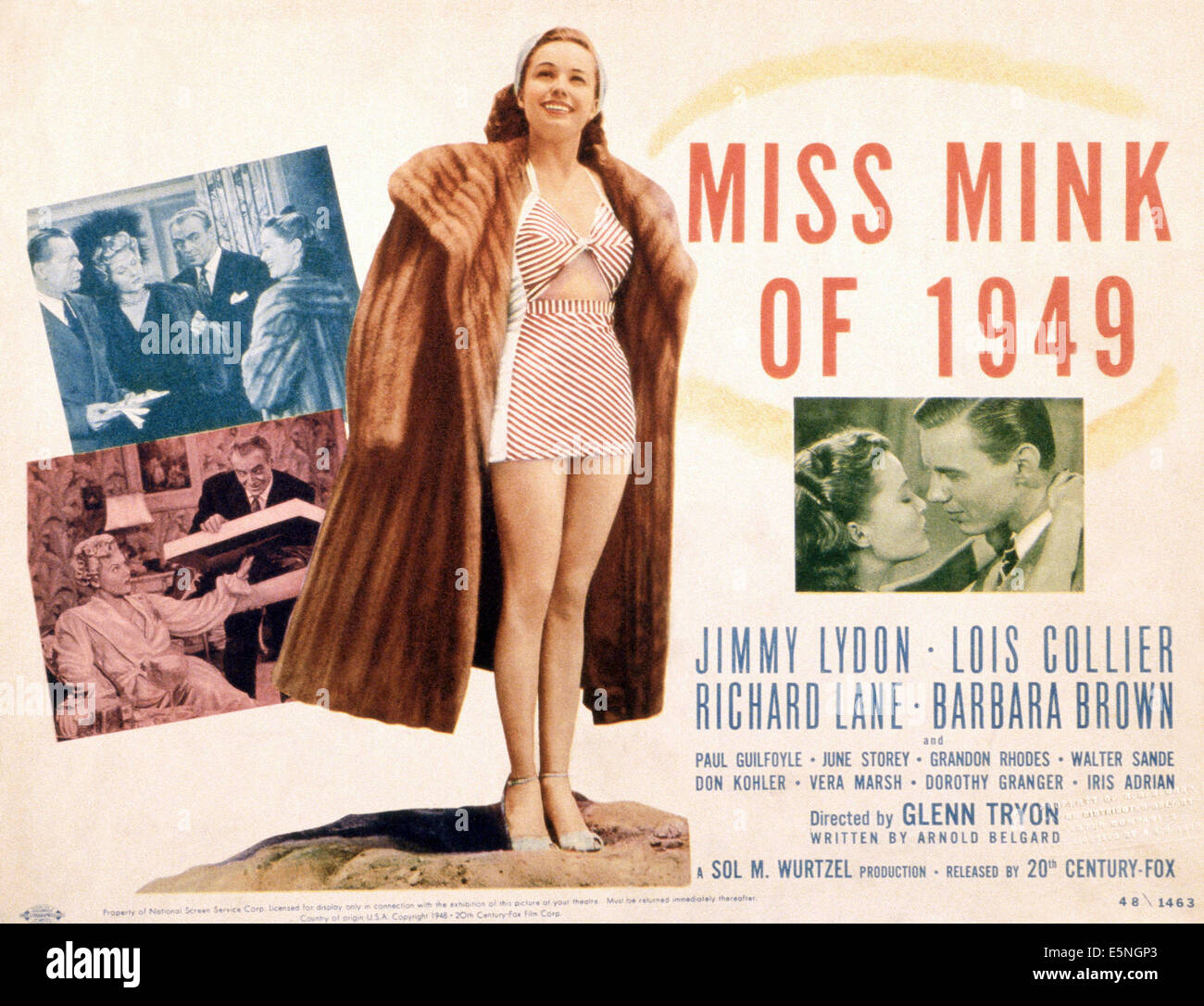 Mlle le vison de 1949, Lois Collier (centre), de gauche à droite : Lois ...