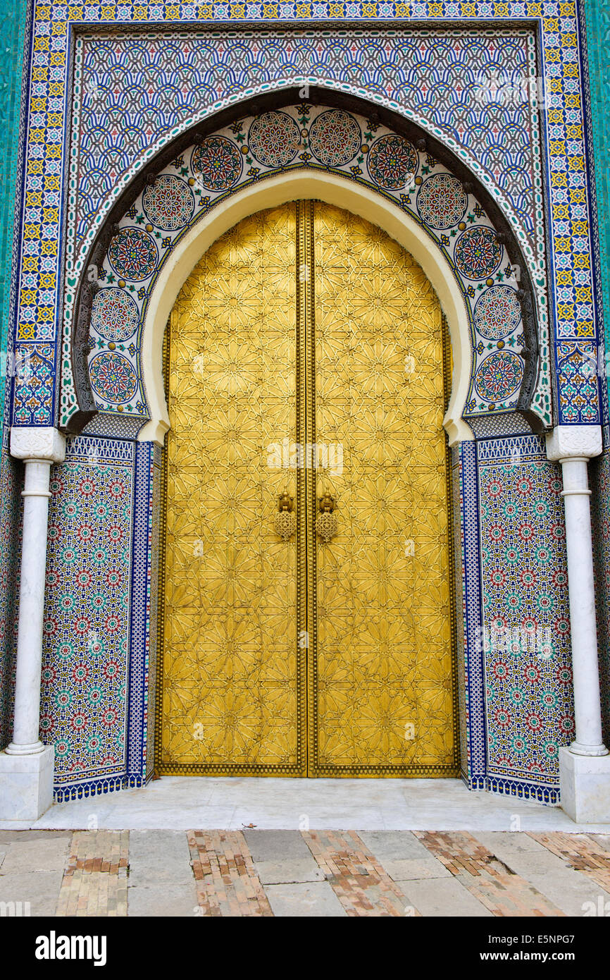 Golden Gates mauresque richement ornementés gravés,Bronze,Portes,Lalla ...
