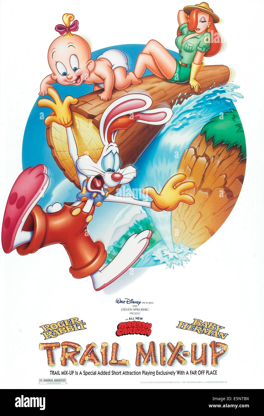 TRAIL MIX-UP, DE NOUS poster art, à partir du haut : Jessica Rabbit, Baby Herman, Roger Gilbert ...